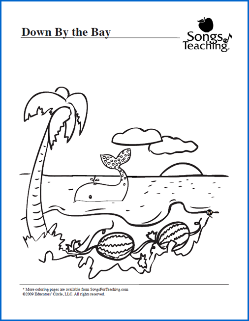 Down By the Bay: Free Coloring Page Download from Songs For Teaching®